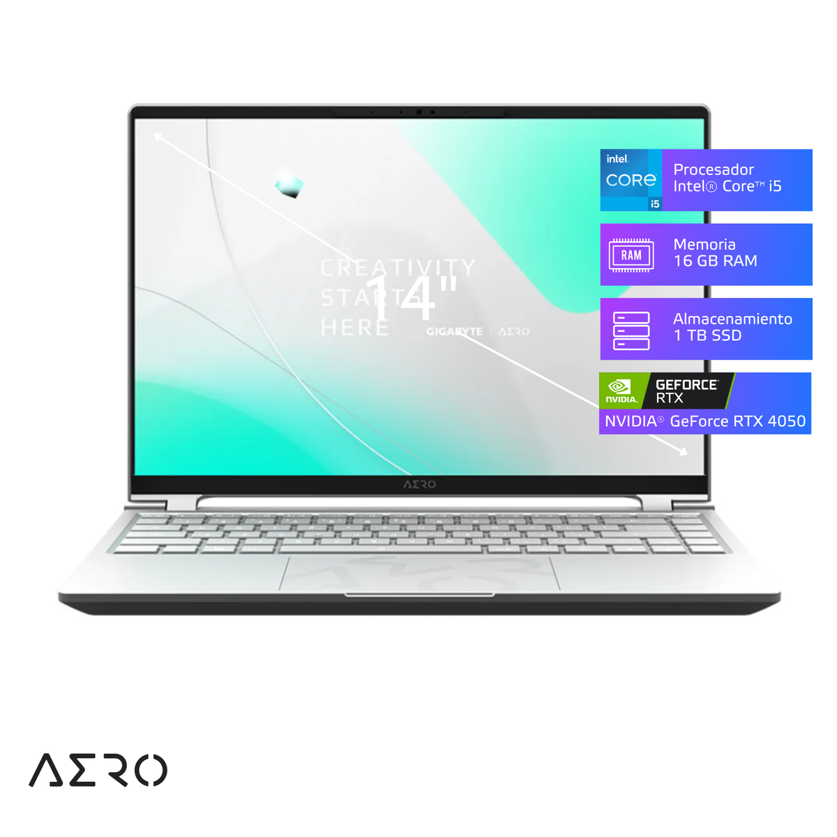 Laptop Gigabyte Aero 14 OLED Core i5-12500H 16GB, SSD 1TB, RTX-4050 6G